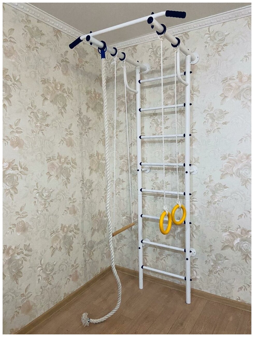 Детский спортивный комплекс для дома "Городок" пристенный, белый