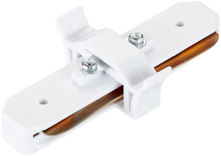 Коннектор для однофазного шинопровода прямой Feron белый (10314)