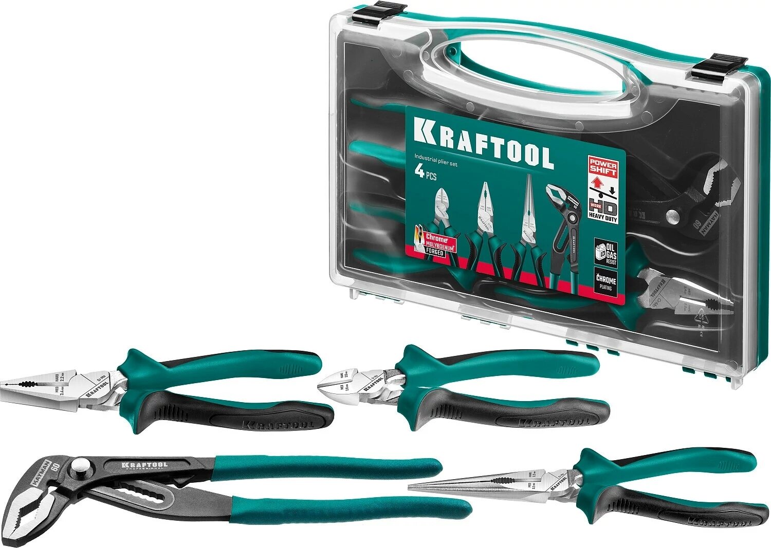 Набор губцевого инструмента KRAFTOOL 4 предм. 22012