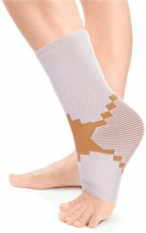 Бандаж AS-E01 на голеностопный сустав, эластичный, компрессионный и фиксирующий нижние конечности, бежевый