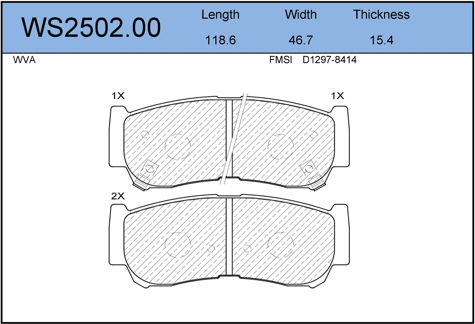 Колодки тормозные дисковые зад JEENICE WS2502.00