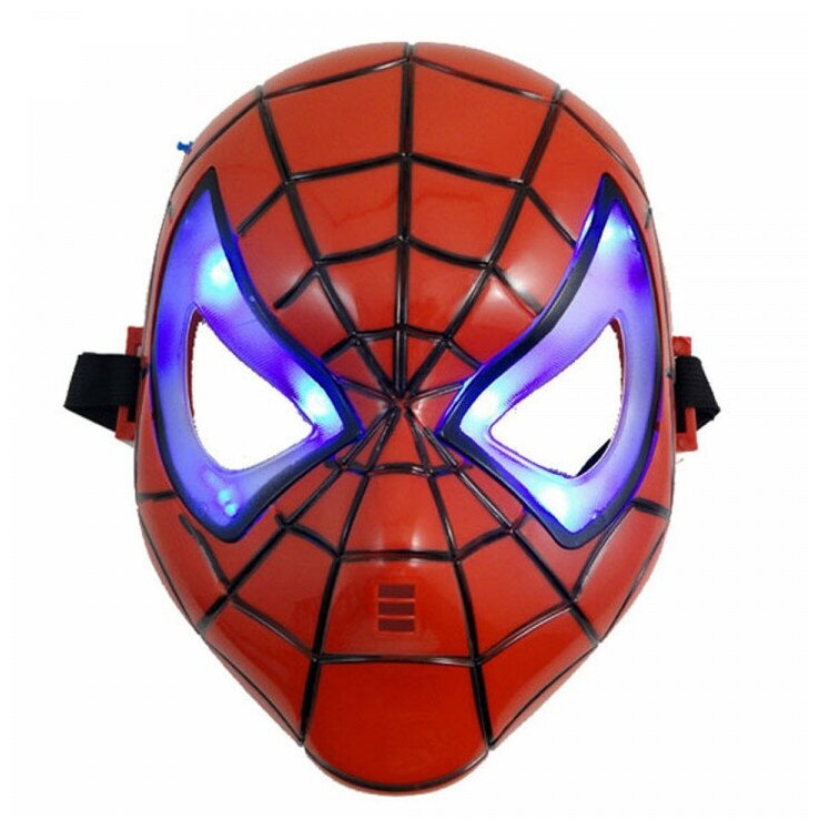 Маска Человек-Паук, детская, универсальная, светящаяся, на батарейках