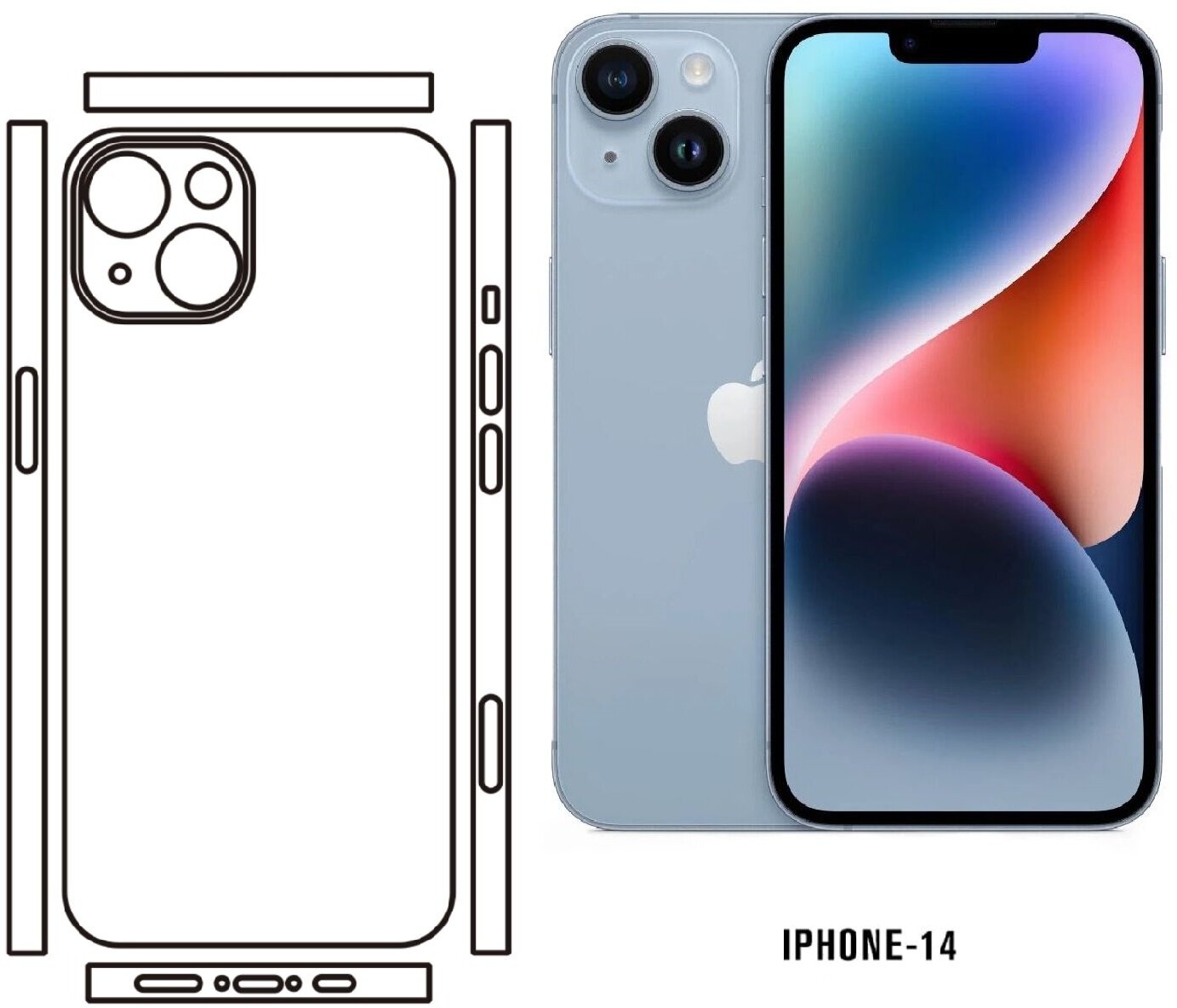 Матовая гидрогелевая защитная пленка MIETUBL (1к-т.) для Apple iPhone 14 (на заднюю часть, боковые грани)