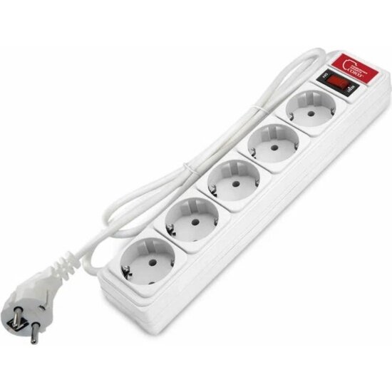 Удлинитель с сетевым фильтром Союз 5х1.8м 10А IP21 ПВС 3х0.75 бел. 1340