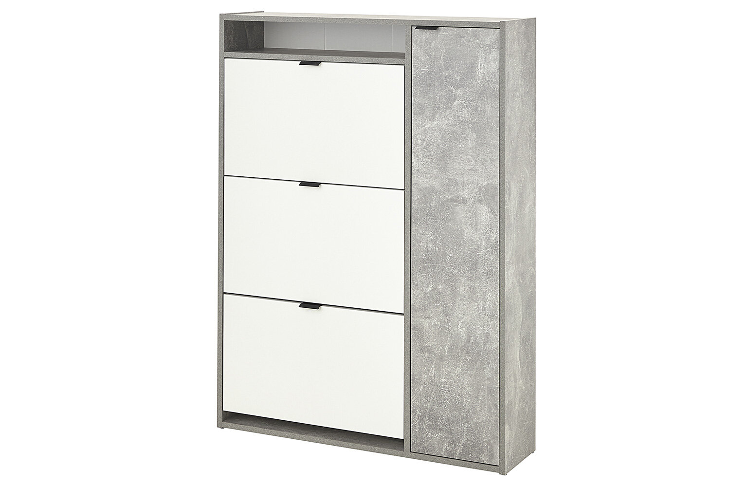 Обувница Шеффилд-3, 87,4х123,7х22,6, цвет бетон/белый гладкий