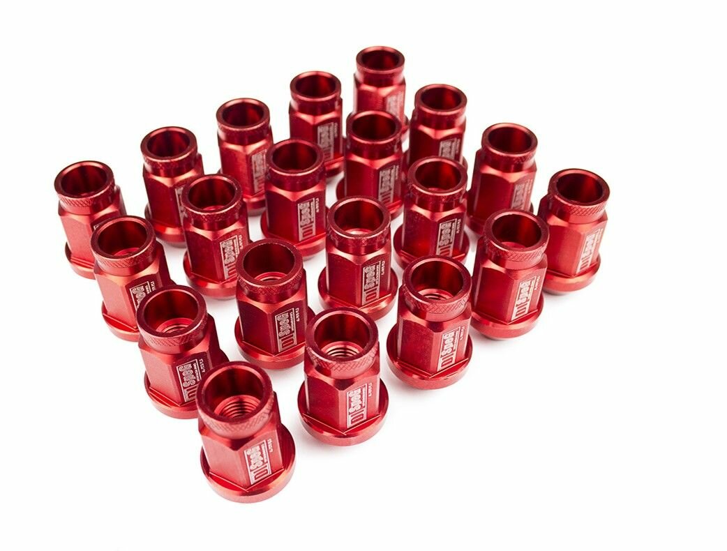 Гайки колесные D1 М12х1,25, алюминиевые, красные, комплект