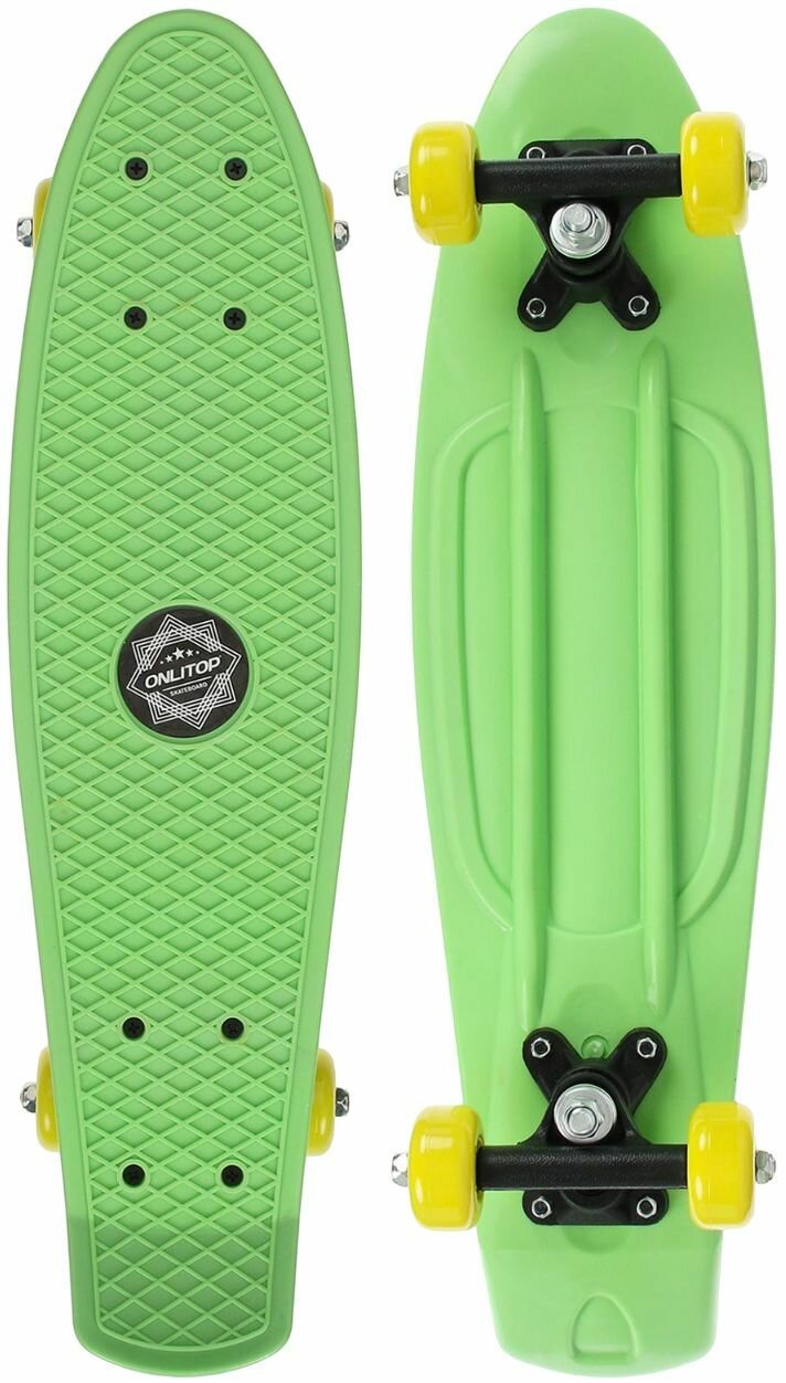 Пенни борд, детский скейт для начинающих, мини-круизер для девочек и мальчиков, доска для скейтборда, цвет салатовый, размер 56х15 см
