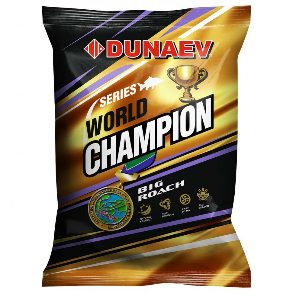 Dunaev-World Champion 1кг big roach прикормка для крупного карася для рыбалки на воде