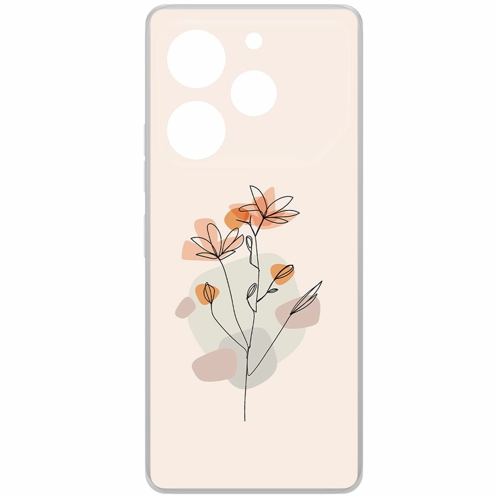 Чехол-накладка Krutoff Clear Case Ромашки для TECNO Pova 6 Pro