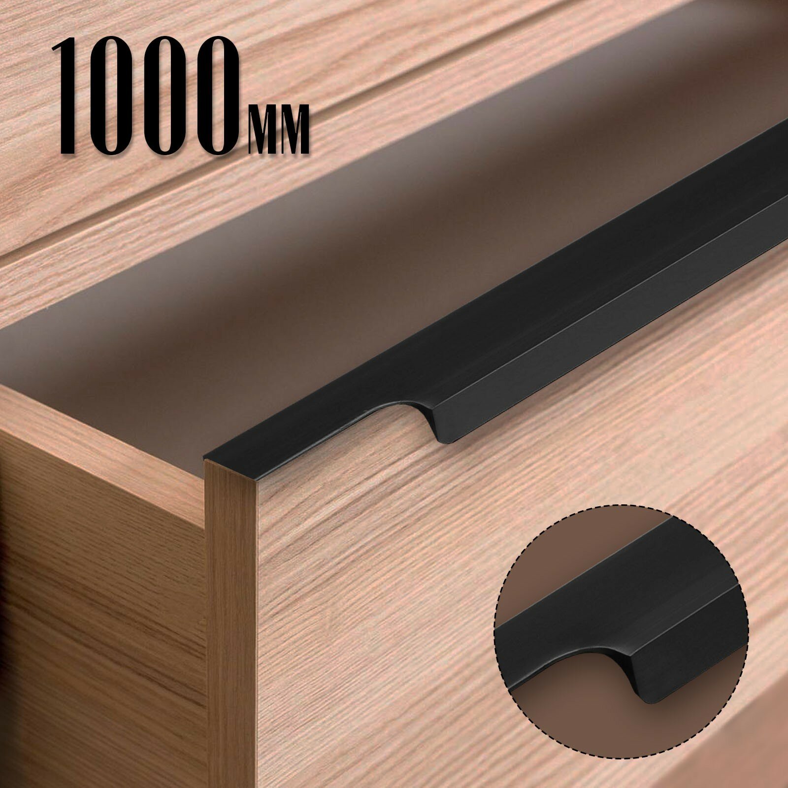 Ручка торцевая CAPPIO RP100BL, L=1000 мм, цвет черный, 9572176