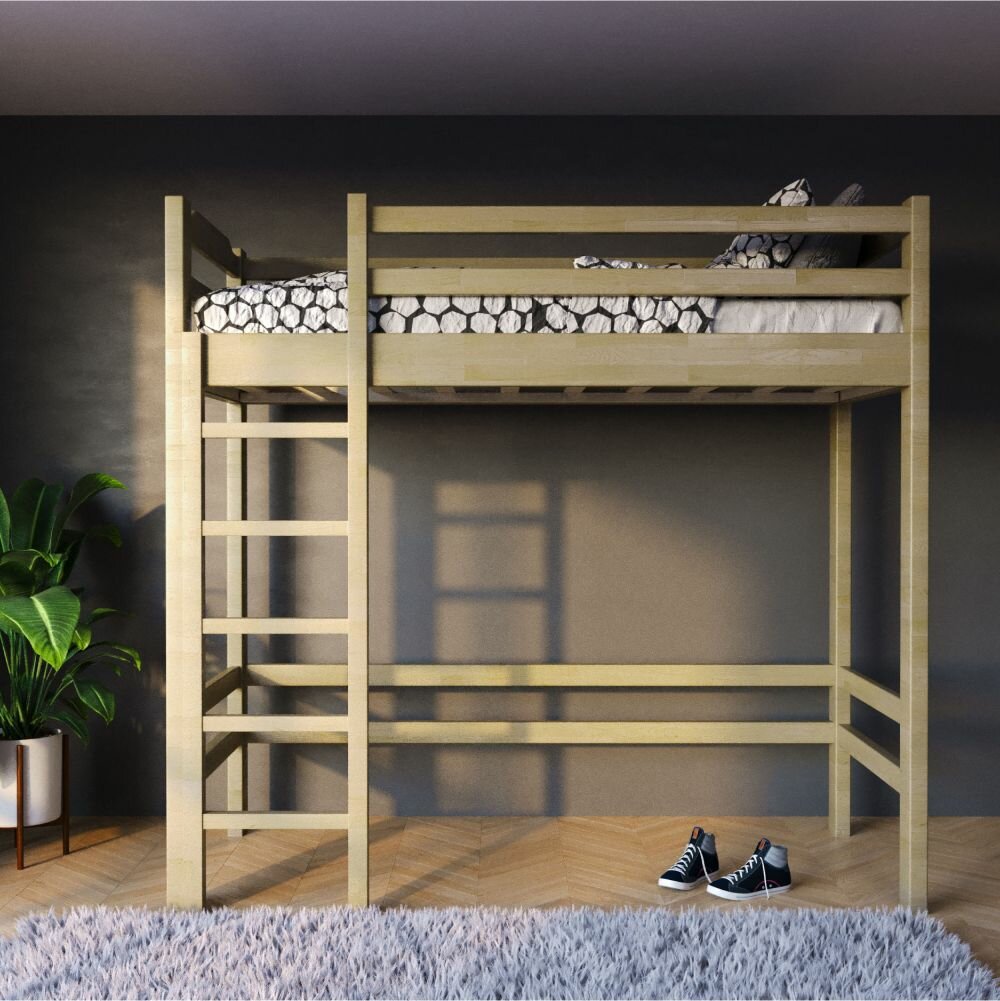 Детская кровать чердак 70x190 Лицей цвет Бук