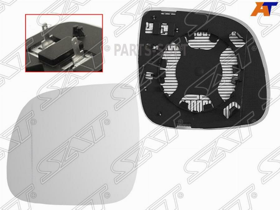 Полотно зеркала Volkswagen Touareg 06-10 (Слева/ Обогрев) Sat арт. STVW61940GA2