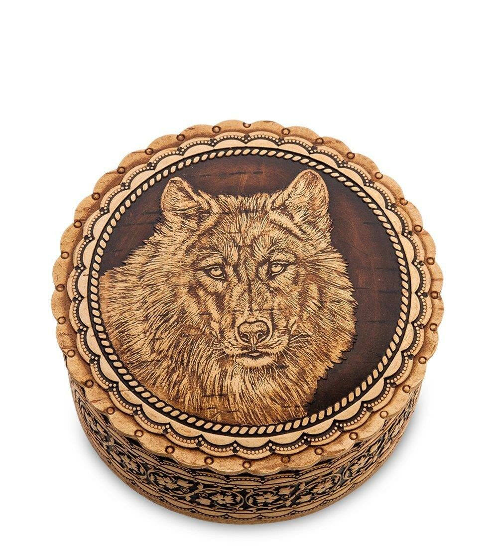 Шкатулка универсальная Волк (береста) A2136239 Народные промыслы, Береста
