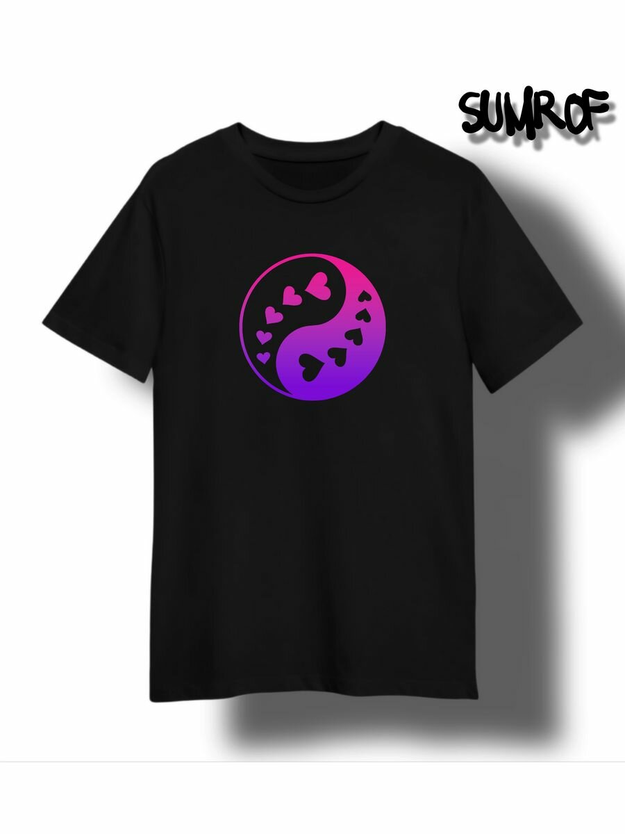 Футболка Zerosell инь янь сердце