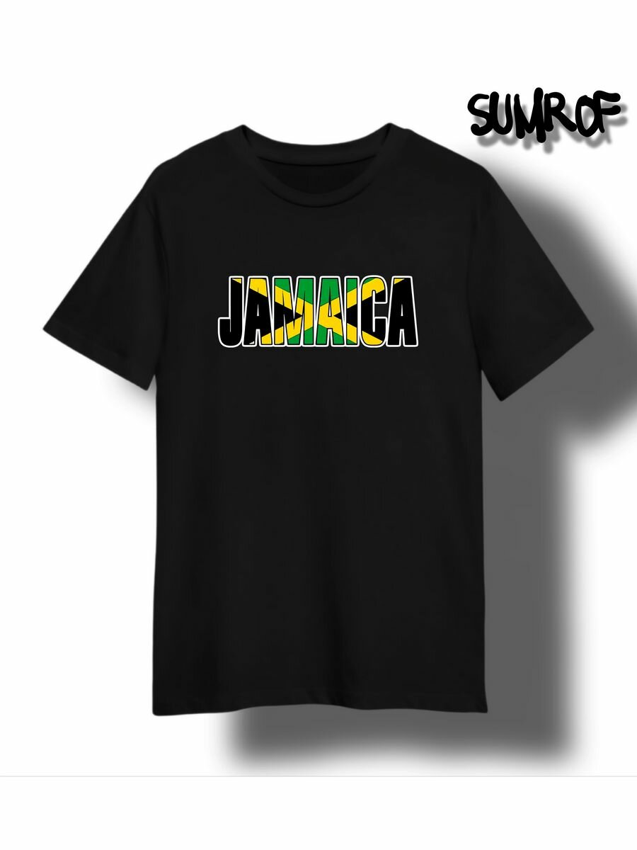 Футболка Zerosell с надписью ямайка jamaica флаг