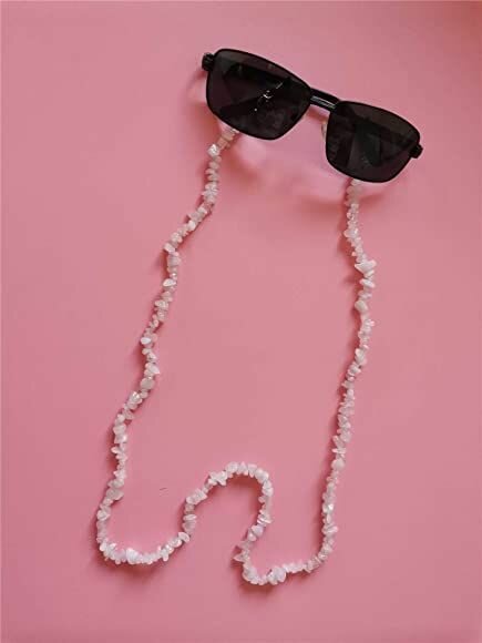 Цепочка для очков из натурального розового кварца шнурок для очков держатель для очков Hrustalek