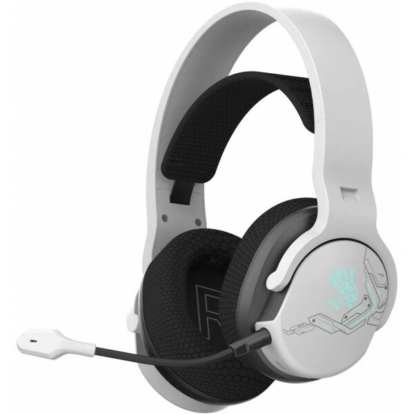 Гарнитура Bloody GR370 белый, беспроводная + проводная, Bluetooth, до 45 ч, подсветка