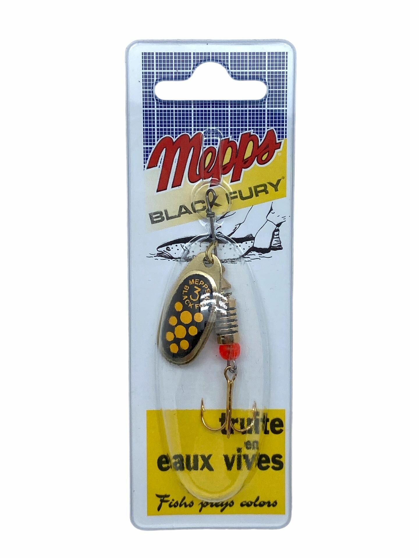 Блесна для рыбалки вращающаяся MEPPS "Black Fury JAUNE OR" №3 (6,5г) блистер