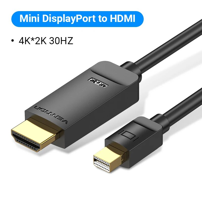 Кабель Vention Mini DisplayPort-HDMI 4K 30Hz, 2 м