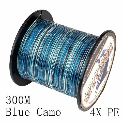 Геркулес плетенка 300м 4X Camo Blue, 0.16mm-15LB