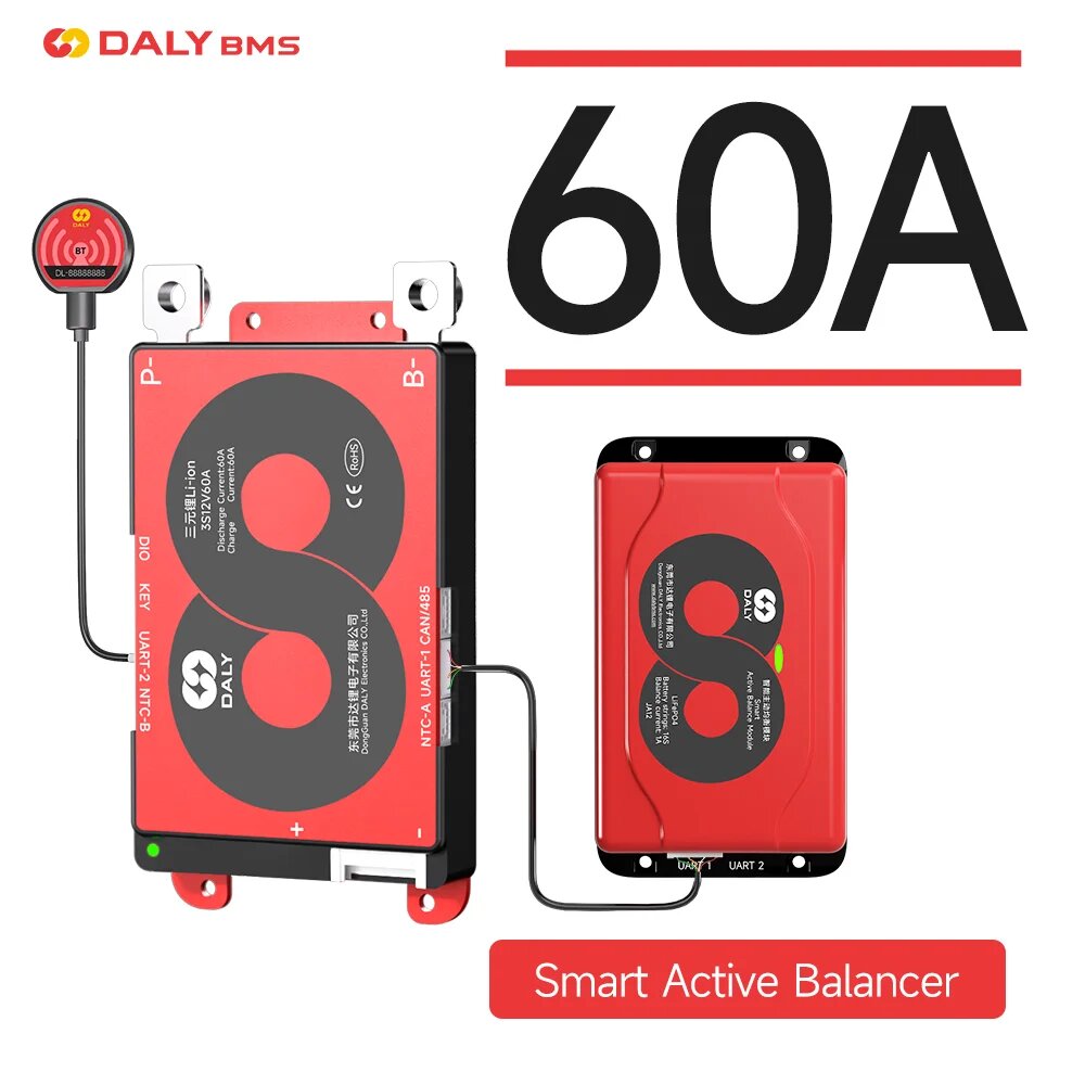 Daly BMS 8S 24V LiFePO4 60A Smart Active Balancer