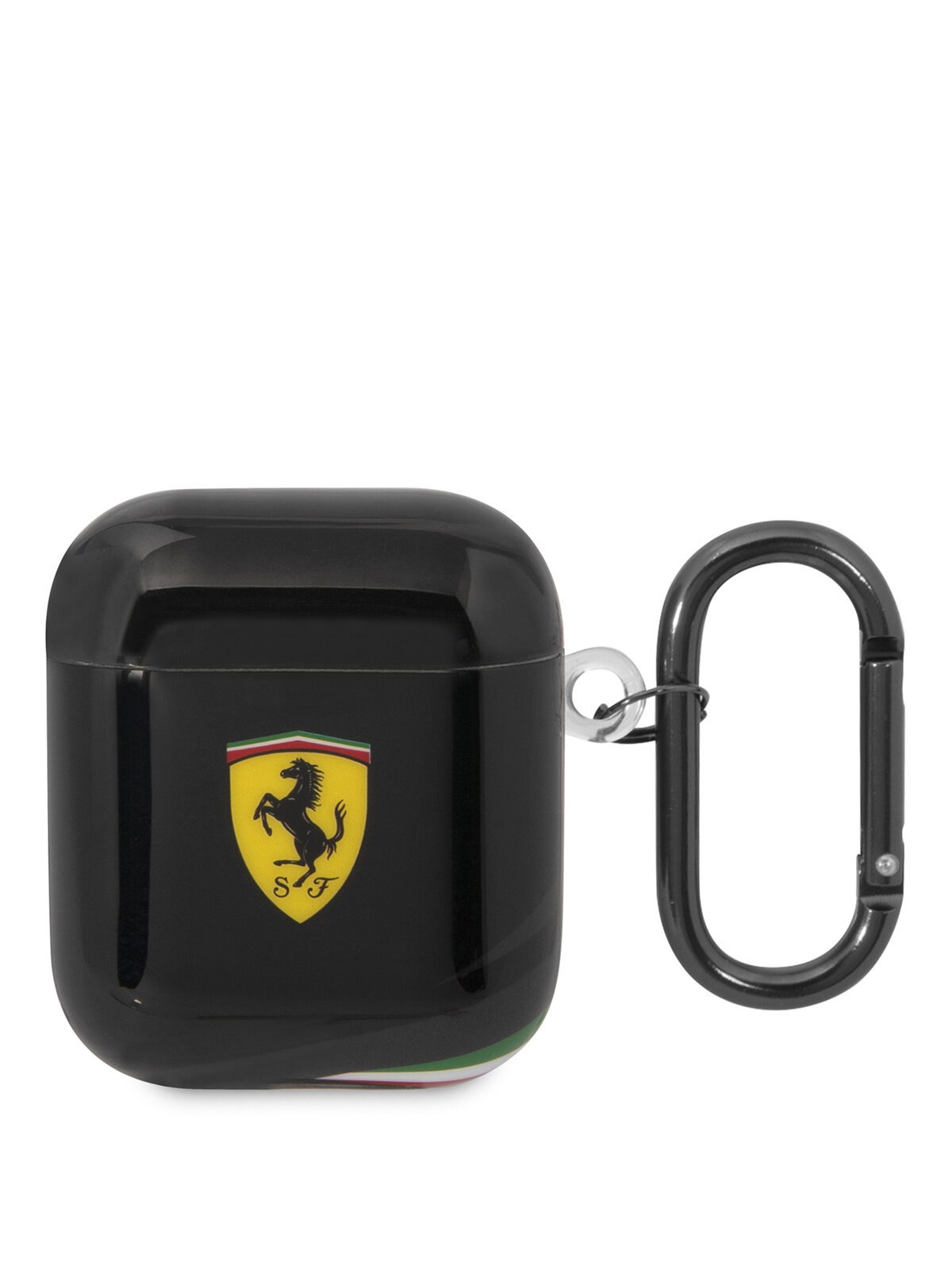Ferrari для Airpods 1/2 TPU Italian flag with carabiner Black