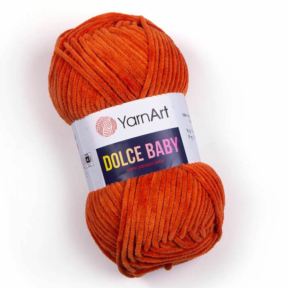 Пряжа Дольче Беби (Dolce Baby Yarnart) упаковка 5 мотков 50 г. 80 м. 100% микрополиэстер плюш 778 терракот