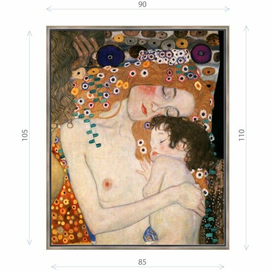 Картина Декор Депо Густава Климта Мать и дитя Матовый холст в раме 110х90 см