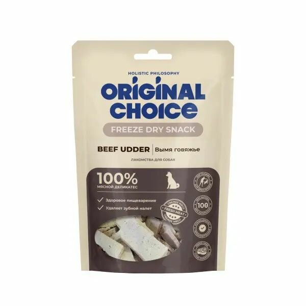 Original Choice Лакомство для собак вымя говяжье, 60 г