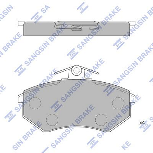 HI-Q SP1043 (357615115A / 357615115B / 357698151) sp1043sns 134 10 колодки дисковые п.\ h100, Audi (Ауди) 80 / a4 86-97, VW Golf (Гольф)