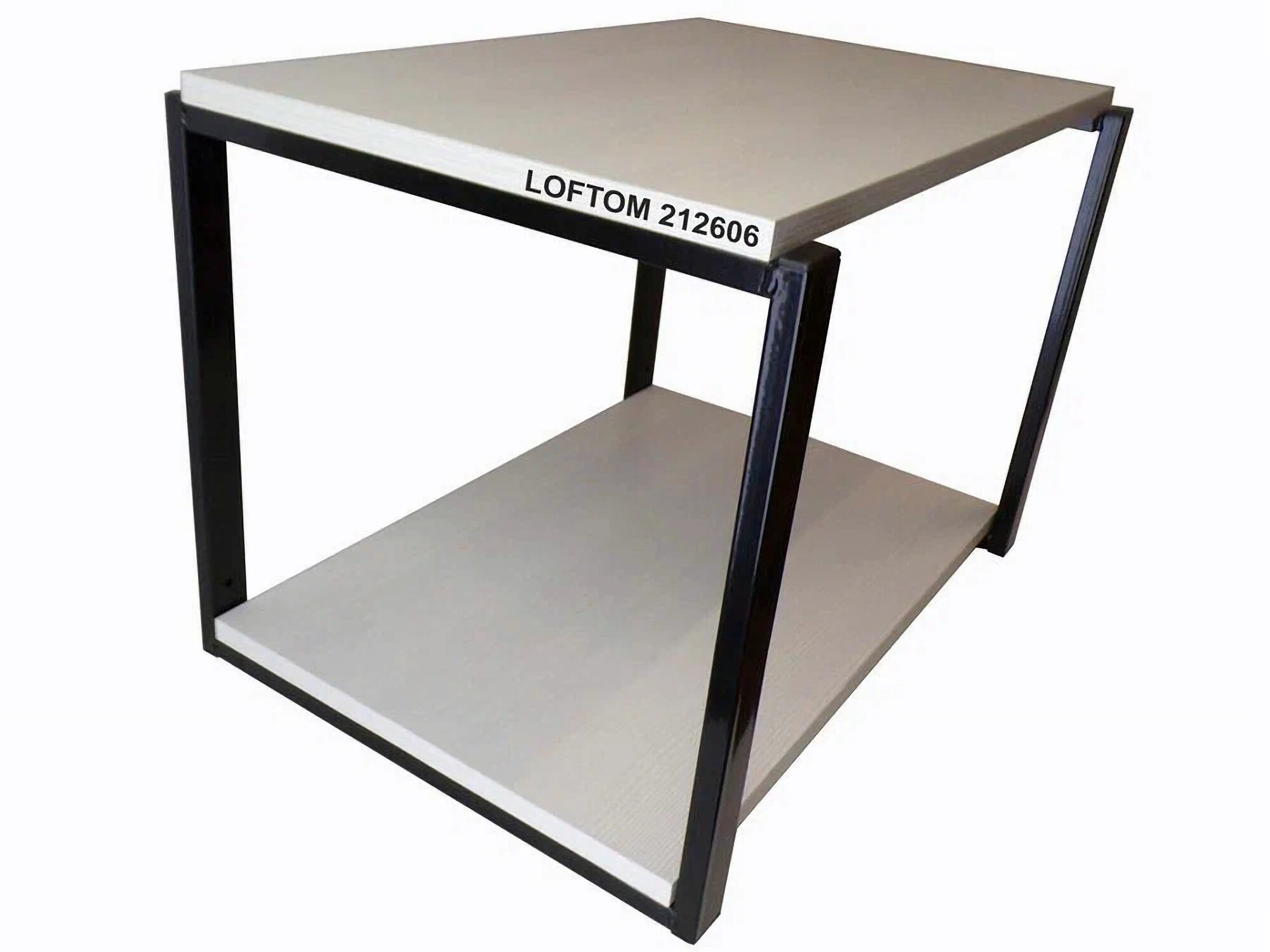 Полка для техники GARROSS "SIBERIA 212606", две полки 35х54 см, высота 38 см, каркас чёрный, цвет полок сосна выбеленная