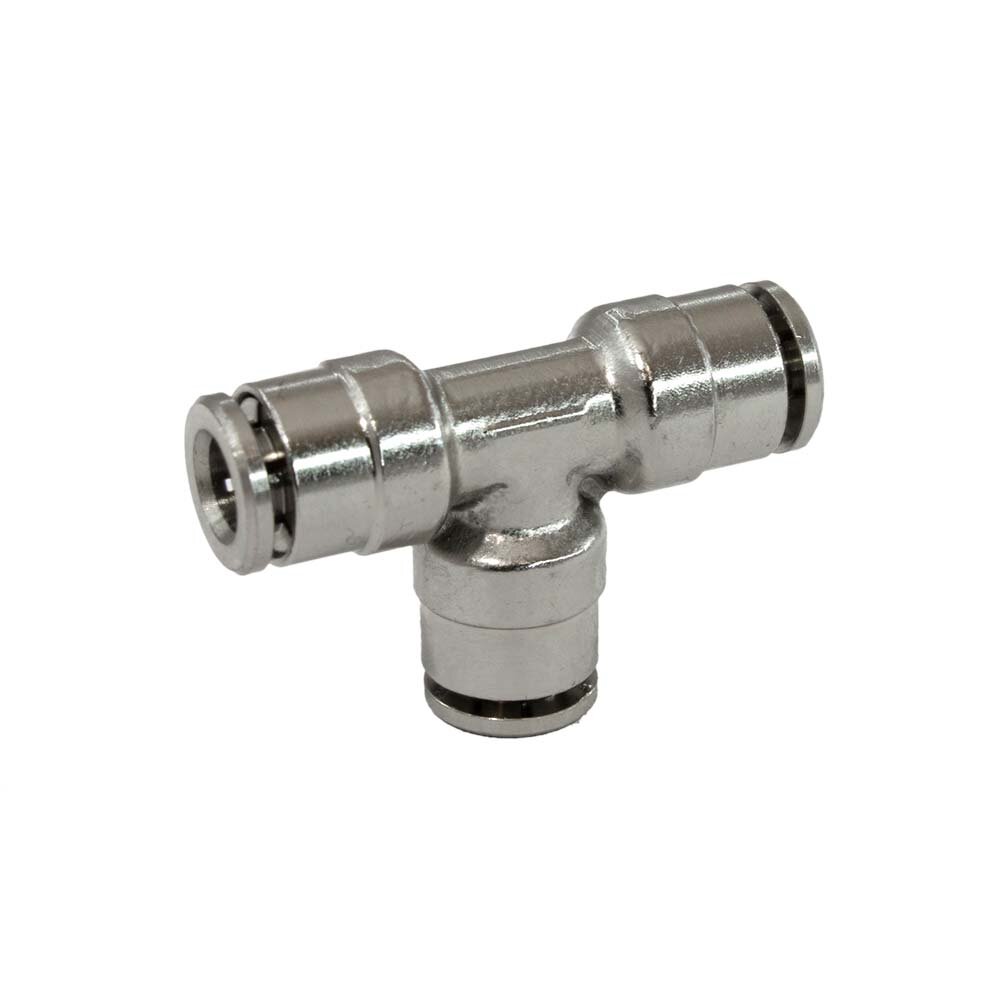 Пневмофитинг цанговый T-образный переходной Cn-T6 для полиуретановых и рильсановых трубок, Арт. 5352