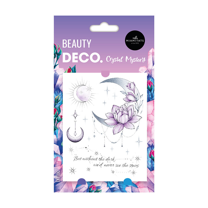 Набор переводных татуировок для тела DECO. CRYSTAL MYSTERY by Miami Tattoos переводная (Moon flower)