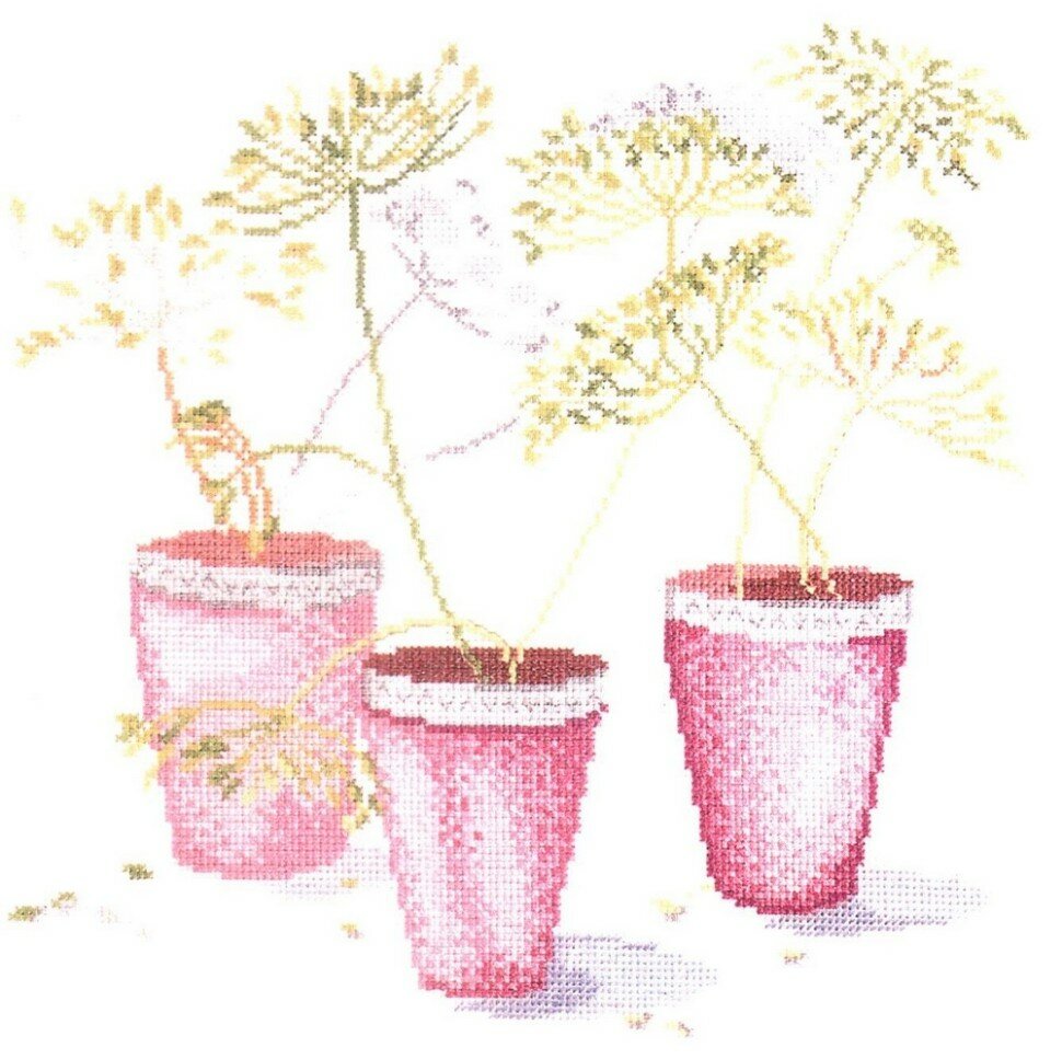 #XC0823-A Цветы фенхеля DMC Набор для вышивания Счетный крест 23 х 23 см