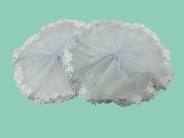 Банты белые школьные Бабочки d16см, комплект 2 шт