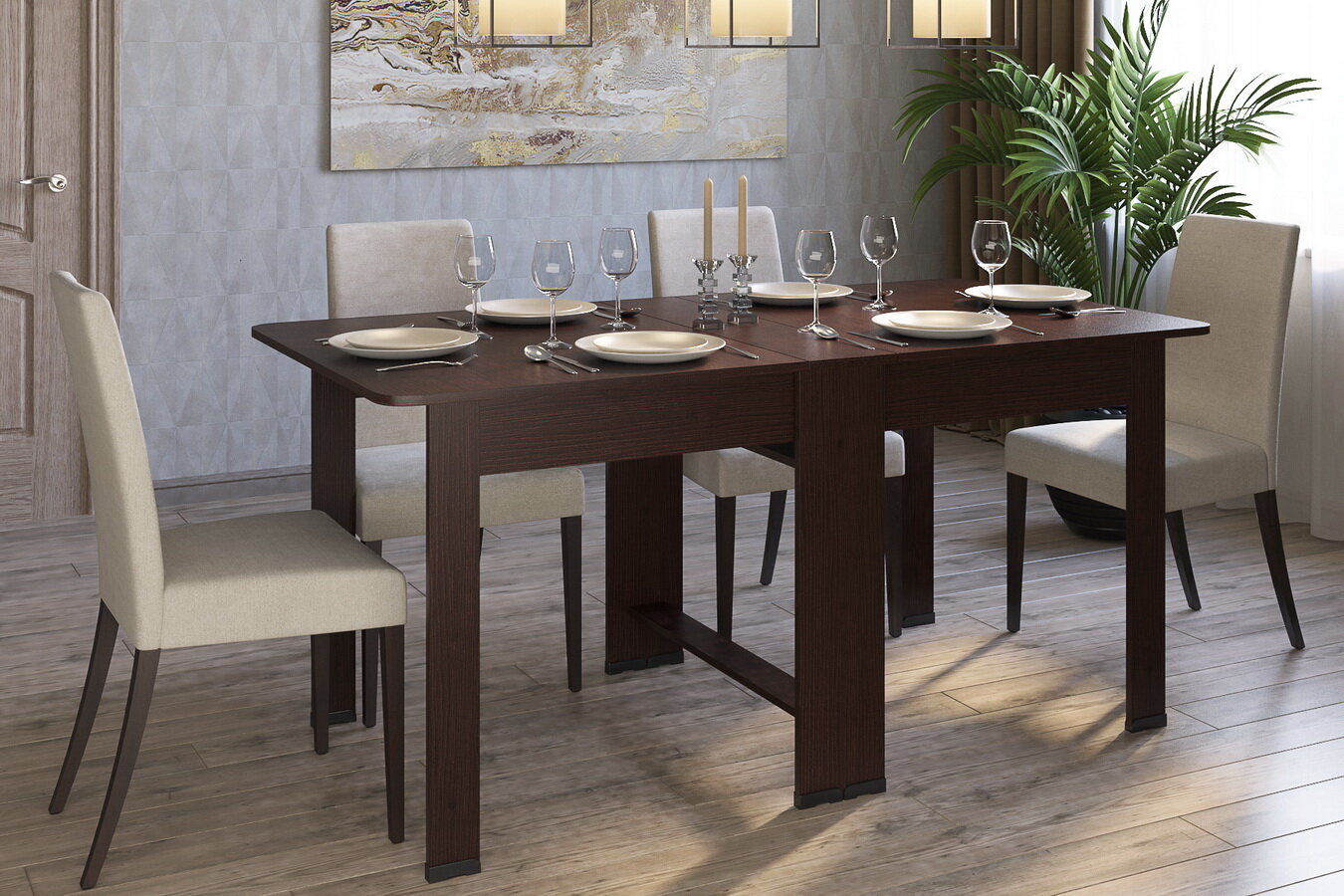 Стол-книжка СКР-8-Р Венге, раскладной, обеденный, 78.8х87.0х170.0 см, россия