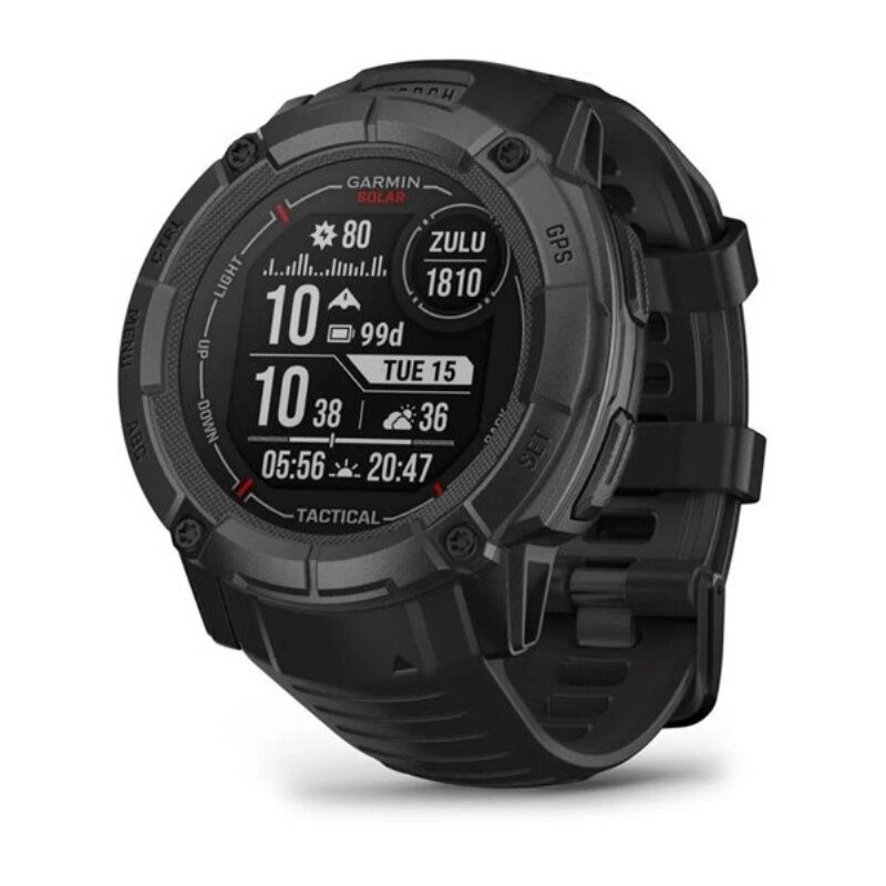 Умные Часы Garmin Instinct 2X Solar, тактический, Black, черный