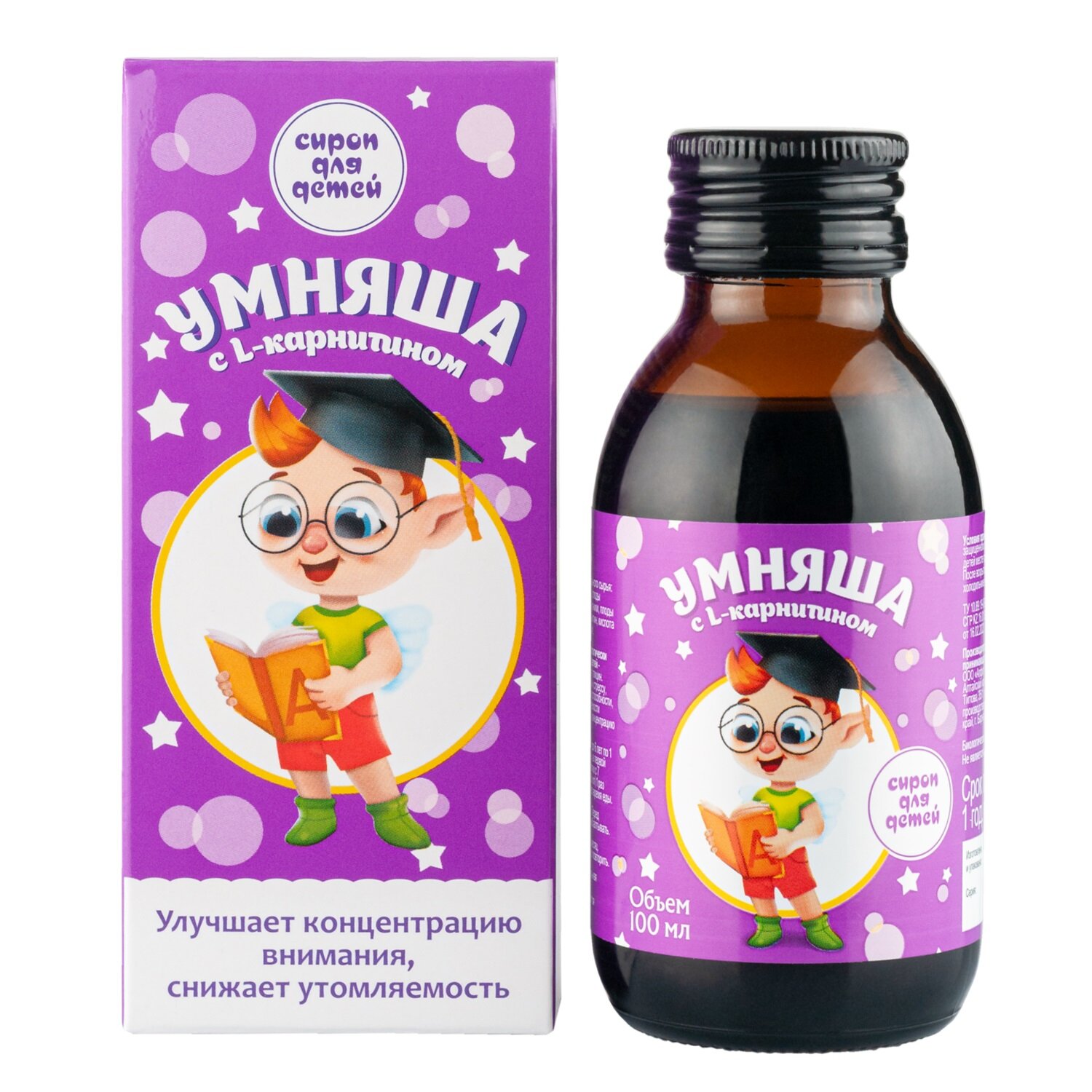 Безалкогольный сироп "Умняша" от бренда "Алфит плюс", 100 мл