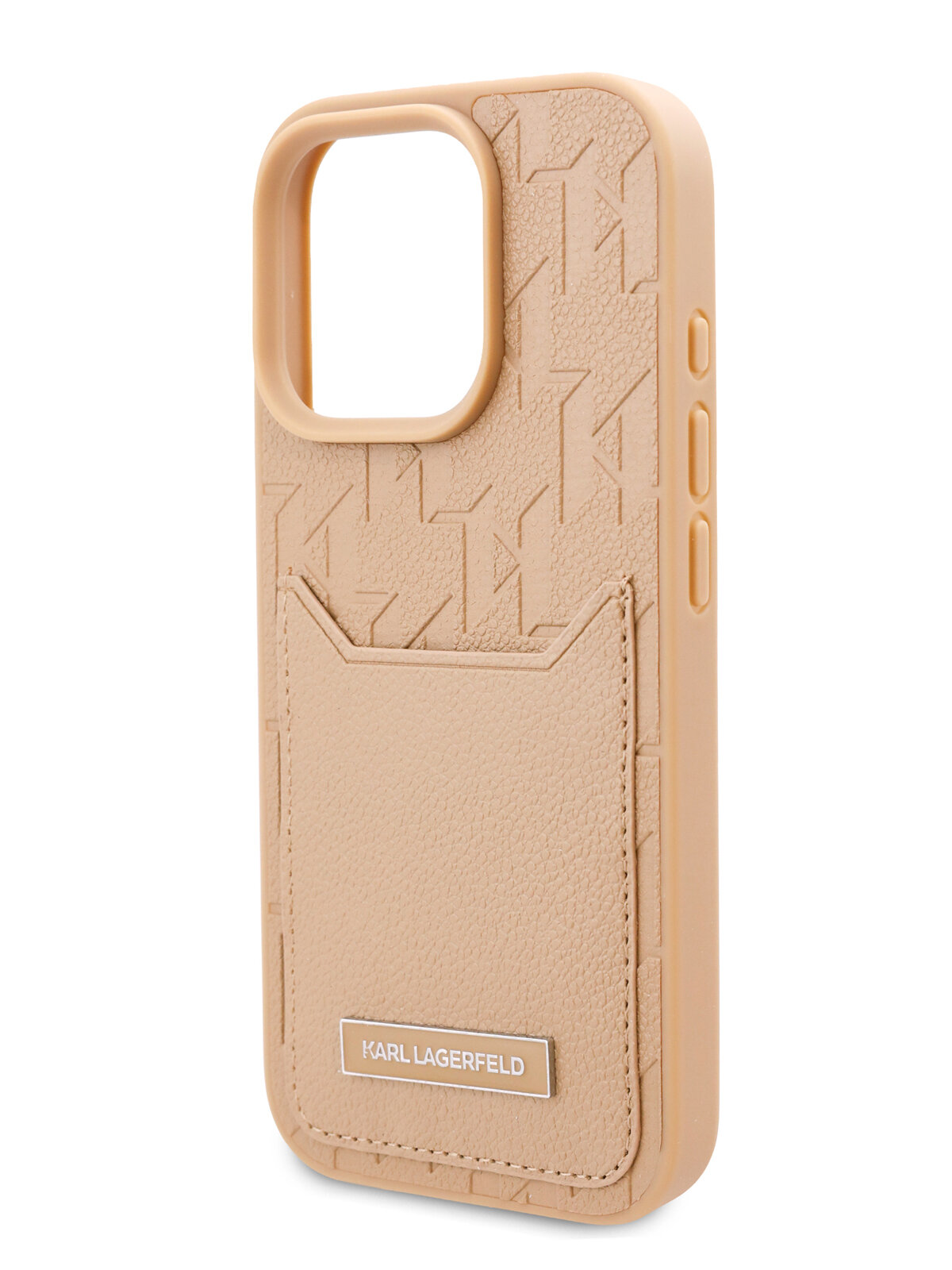 Lagerfeld для iPhone 16 Pro Max чехол Cardslot PU Grained Monogram with Pocket Hard Brown