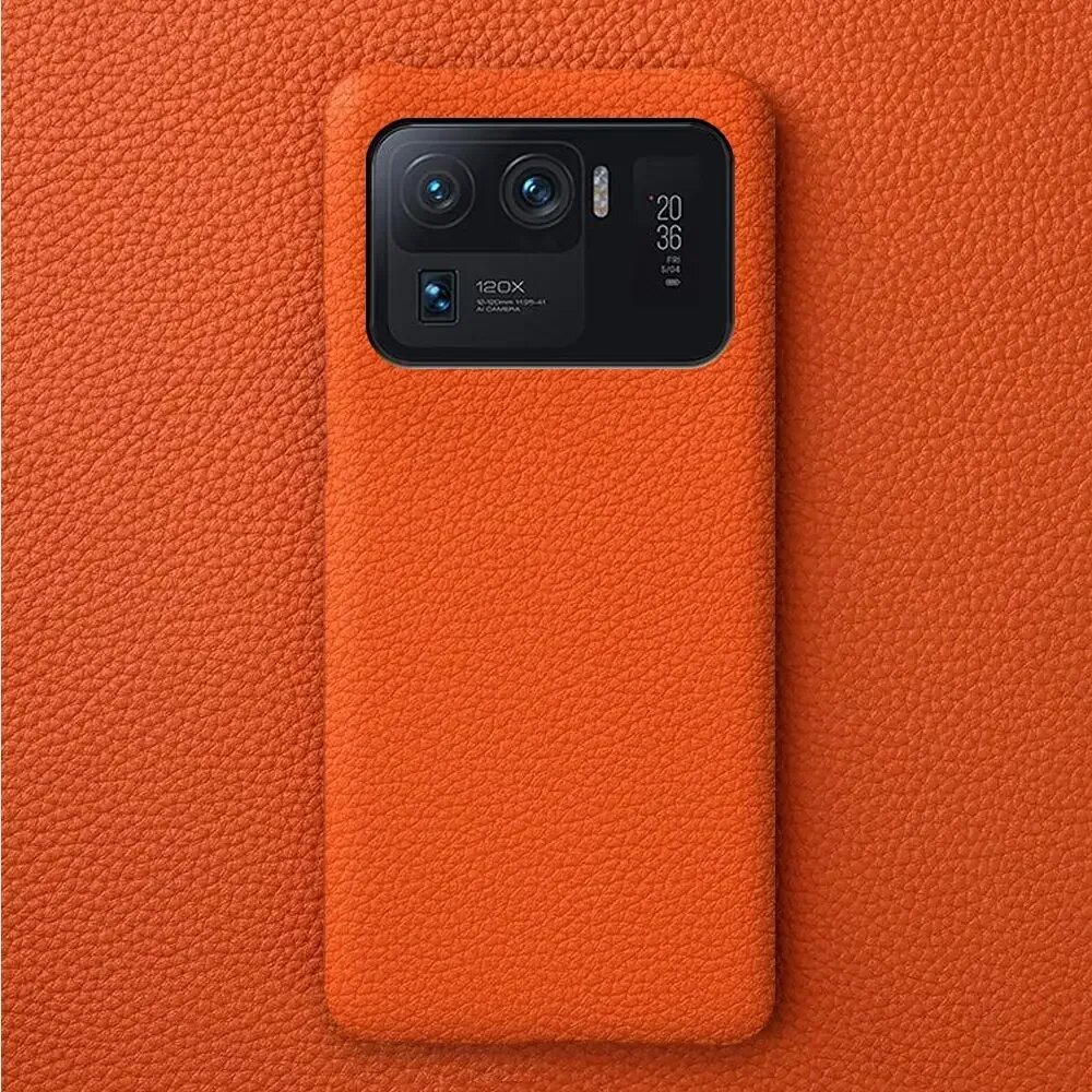 Чехол для делового телефона для Xiaomi Mi11 11T Pro 11Lite 10T 13 из натуральной кожи с текстурой личи, задняя крышка Etui Coque, противоударный чехол Оранжевый, Orange, Xiaomi Mi 11 Ultra