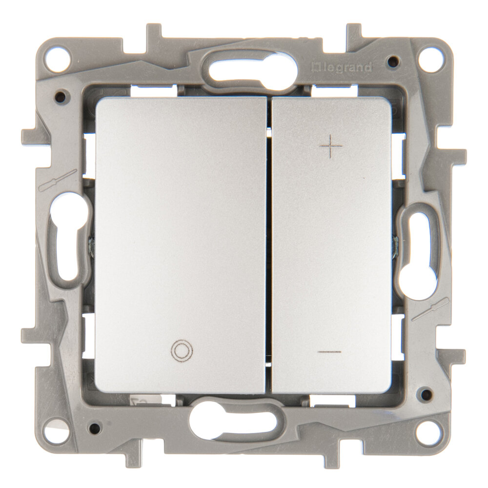 Диммер нажимной универсальный LED - Legrand Etika - 400Вт без нейтрали - алюминий