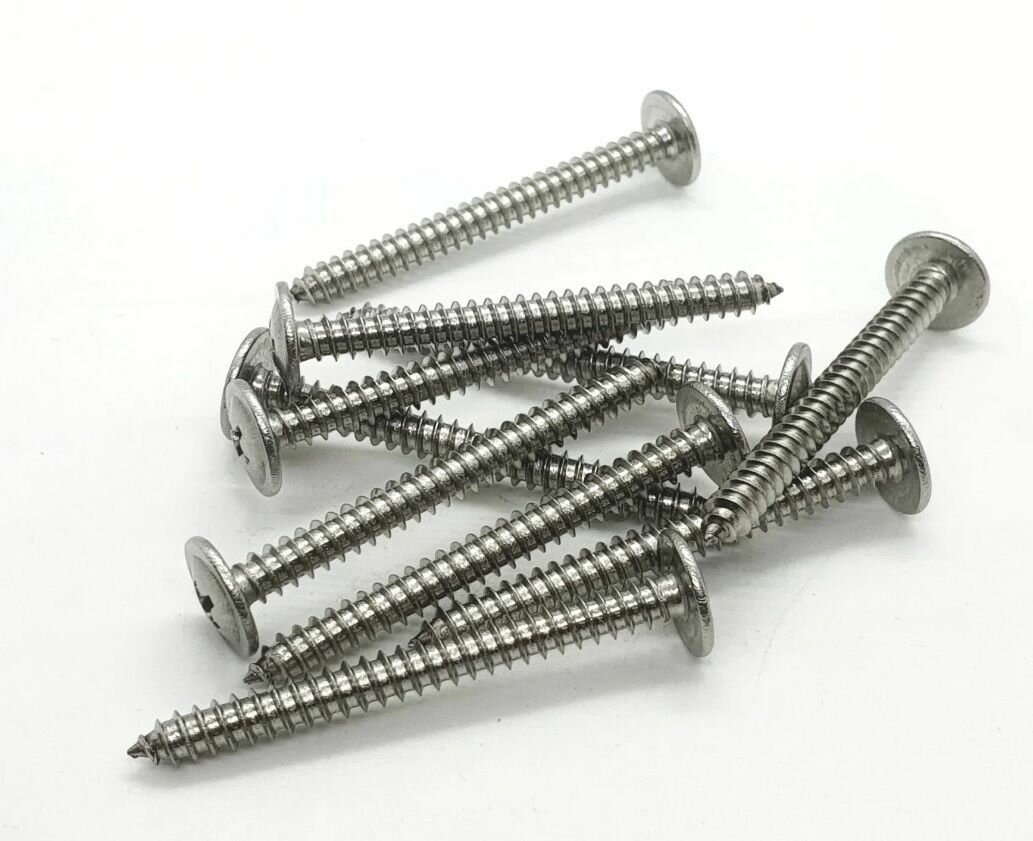 Саморез с прессшайбой ART 9999 4,8х50 острый из нержавеющей стали А2, 10 шт