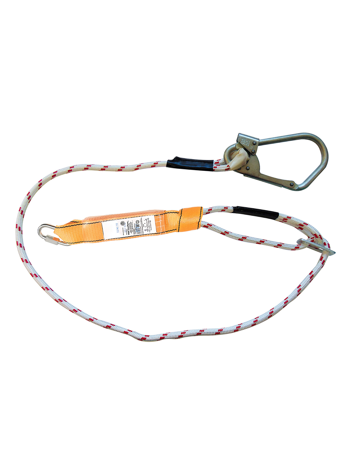 Страховочный строп регулируемый, капроновая веревка, статика с амортизатором аВрег+Кс