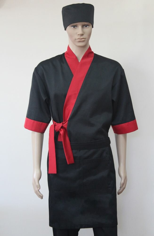 Фартук официанта короткий черный (ткань плащевая)