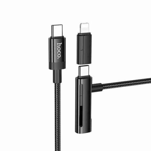Кабель Type-C to Type-C/Lightning 2in1 Hoco U135 (black) — фото 1