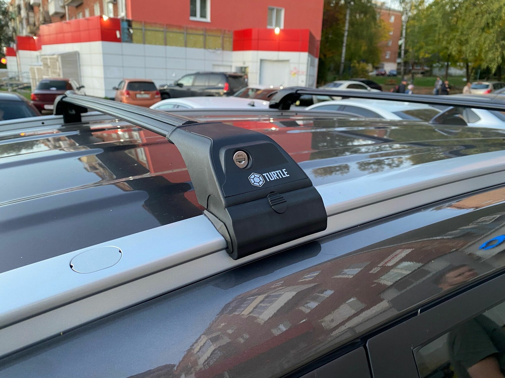 Багажник на интегрированные рейлинги Turtle Tourmaline V2 черный для Changan UNI-S / Багажник на крышу Тартл Турмалин В2 черный для Чанган УНИ-С