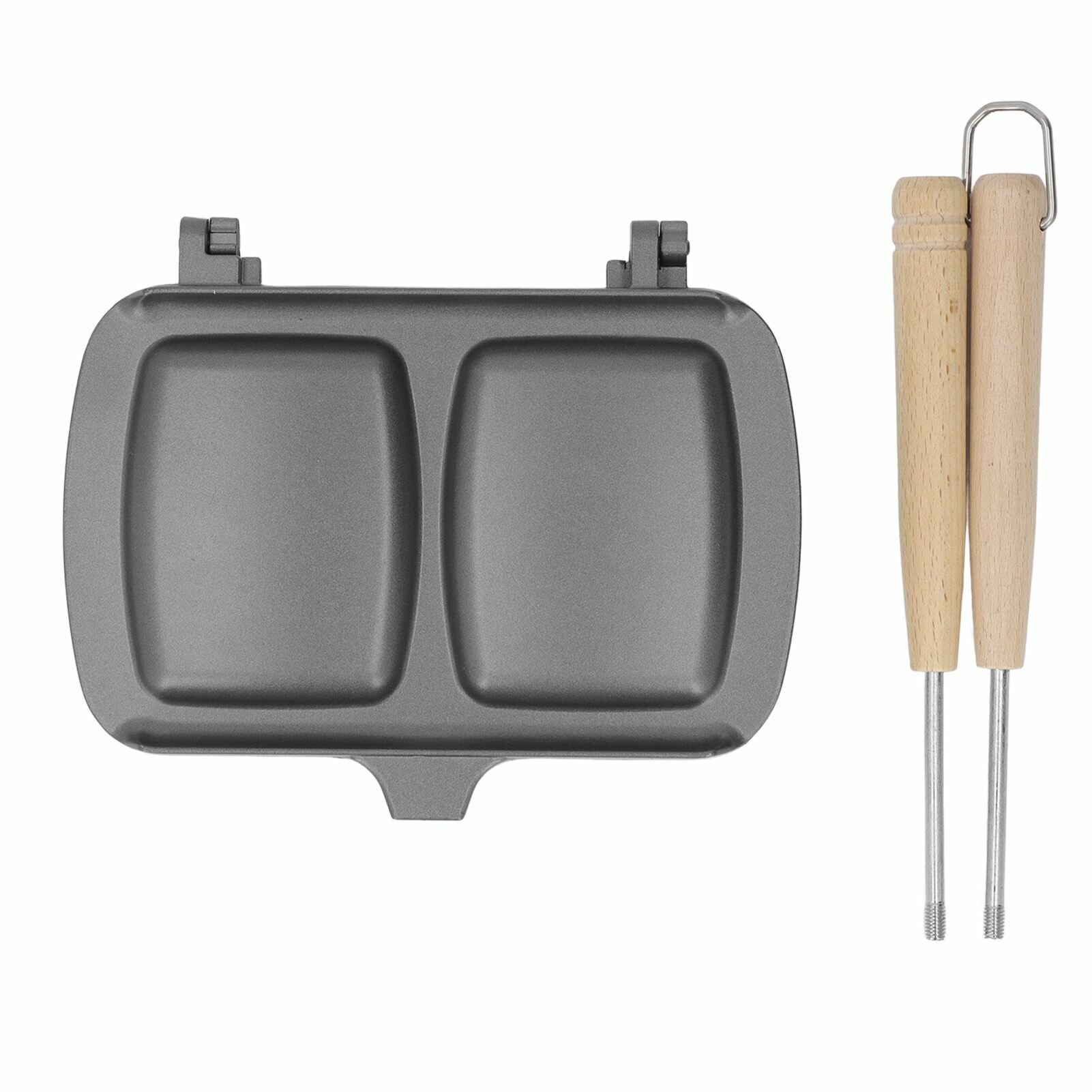 Двусторонняя сковорода, быстрая теплопроводность, съемная сковорода для сэндвичей с равномерным нагревом и крючком для яиц для стейка