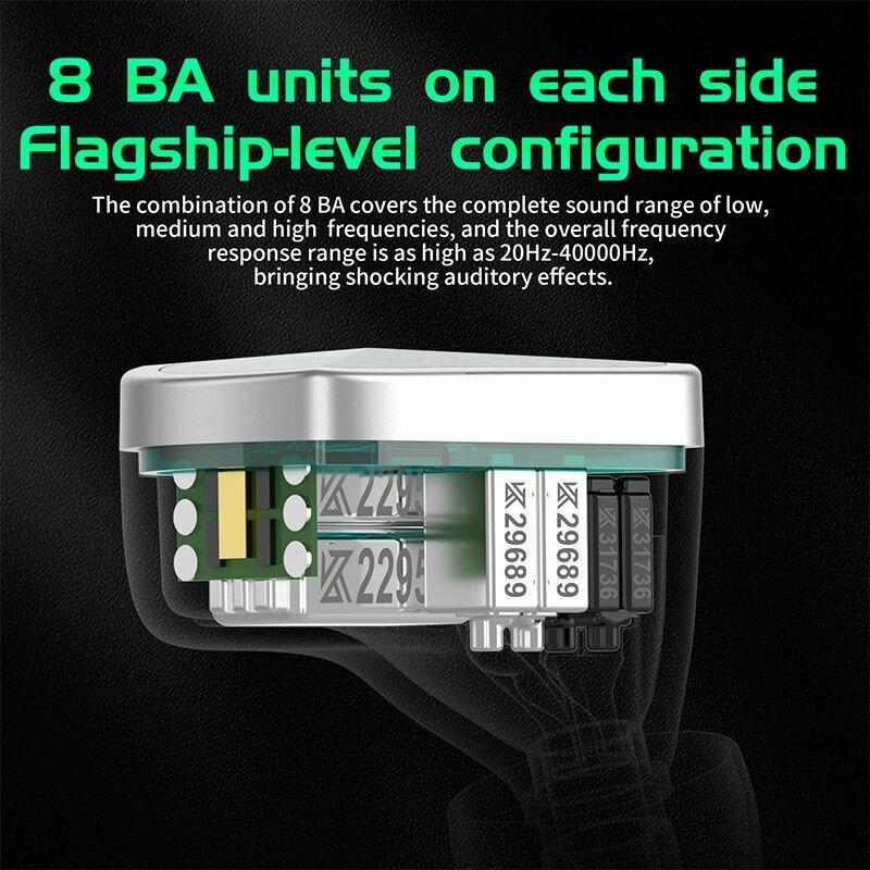 Оригинальная квадратная коробка для наушников с KZ AS16 PRO