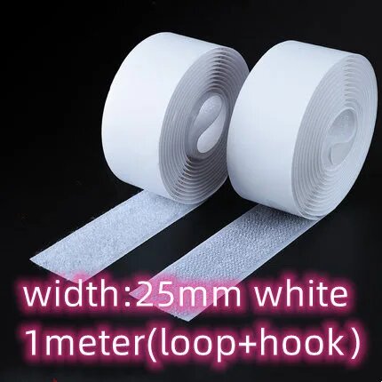 Белая липучка 25 мм 1 метр (loop+hook)