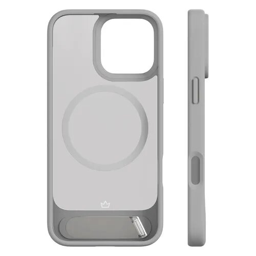 Чехол (клип-кейс) VLP Reels Case, для Apple iPhone 16 Pro Max, противоударный, прозрачный/серый [10525004]